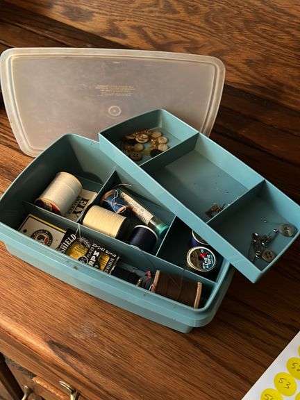 Old Tupperware sewing box w/contents - McNatt Real Estate