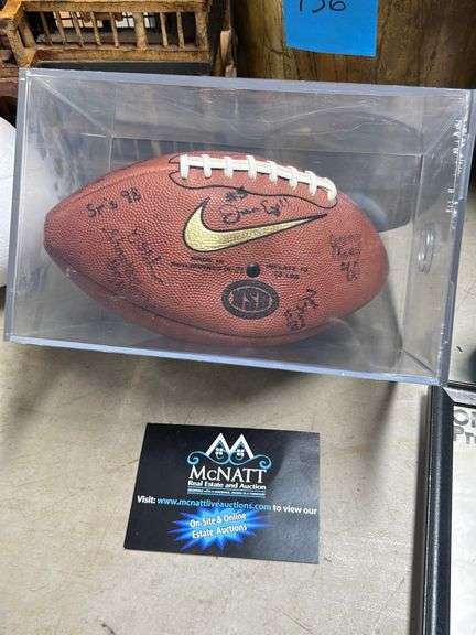 Local autographed Nike football in display case -see pics - McNatt Real ...