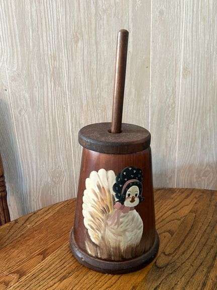 Handpainted Wood churn - McNatt Real Estate