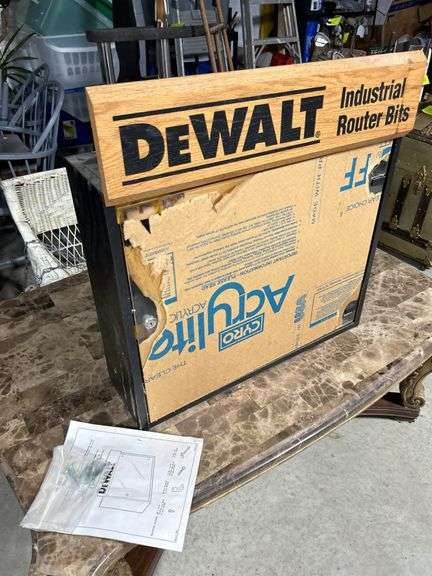 New old stock DeWalt Store display cabinet with New Router bits inside ...