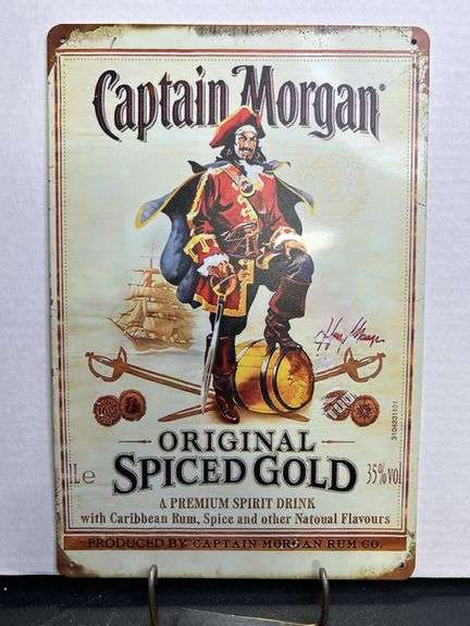 Captain Morgan metal sign - McNatt Real Estate