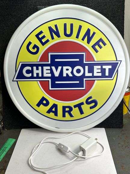 16” Chevrolet embossed lighted sign- see details - McNatt Real Estate