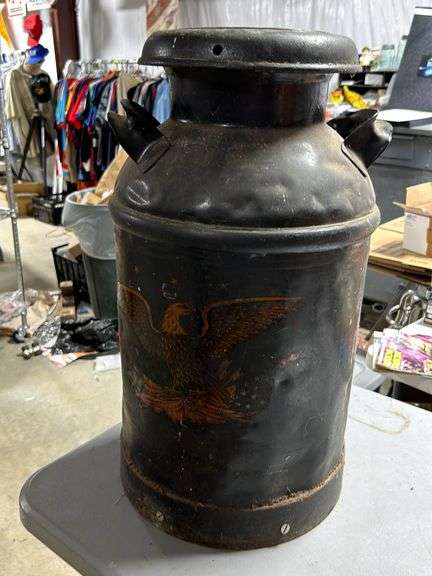 Unusual PET MILK embossed can w/lid - McNatt Real Estate