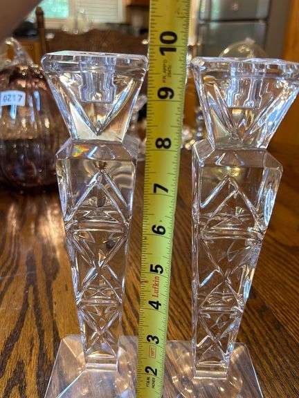 VINTAGE ELEGANT TOWLE HEAVY BRILLIANT CRYSTAL 10” CANDLE HOLDER ...