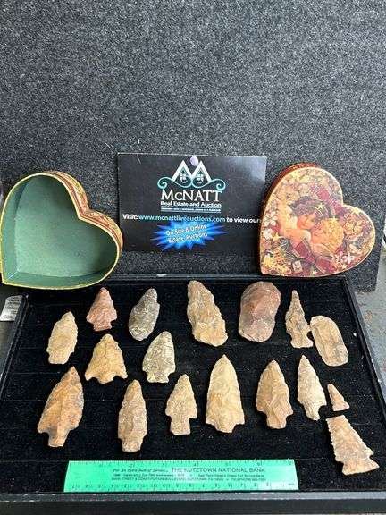 Heart shaped box full of artifacts-Arrowheads-points etc - McNatt Real ...