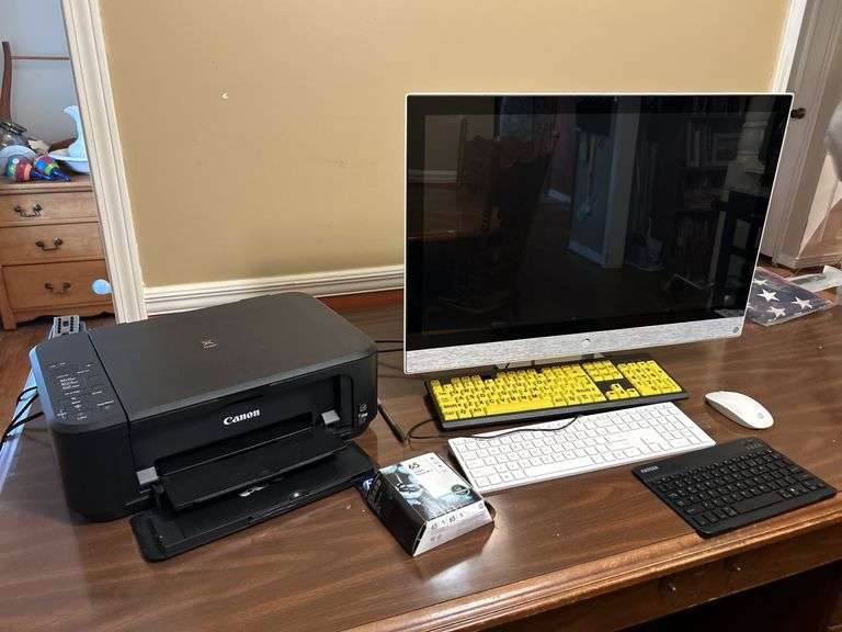 Canon printer with Large HP monitor with built in computer and 3 ...