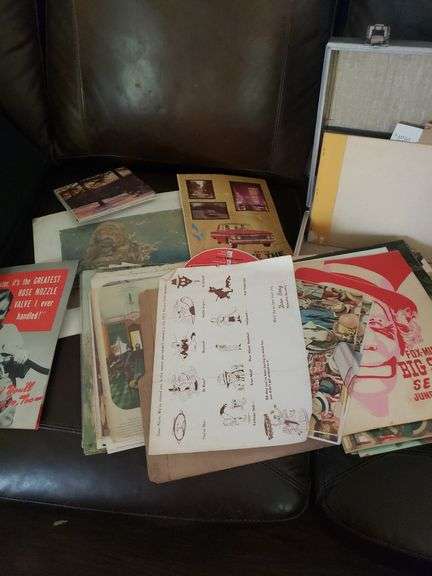 Old brief case w/lots of old adv. See pics - McNatt Real Estate