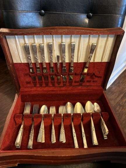 Community silverware set with wooden silverware box - McNatt Real Estate
