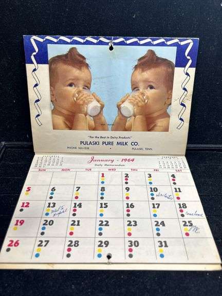 1964 Pulaski Pure Milk co Calendar - McNatt Real Estate