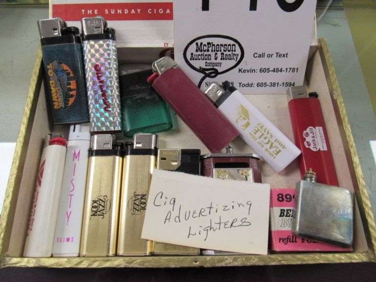 BOX OF ASSTD. ADVERTISING LIGHTERS - ELEVEN TOTAL LIGHTERS - McPherson ...