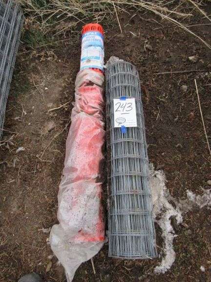 ROLL OF NEW 3' WIRE FENCE MESH AND NEW ROLL OF 4' X 50' ORANGE SNOW ...