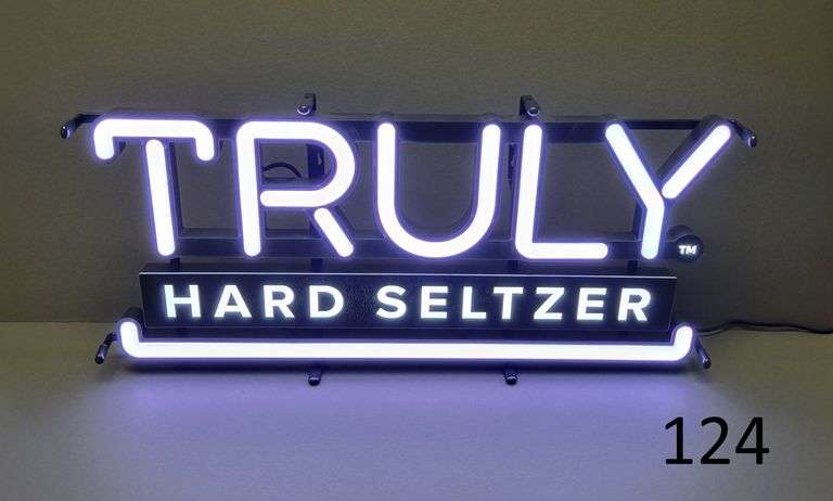 Truly Hard Seltzer LED bar sign and light. Donated by Fisher Beverage ...
