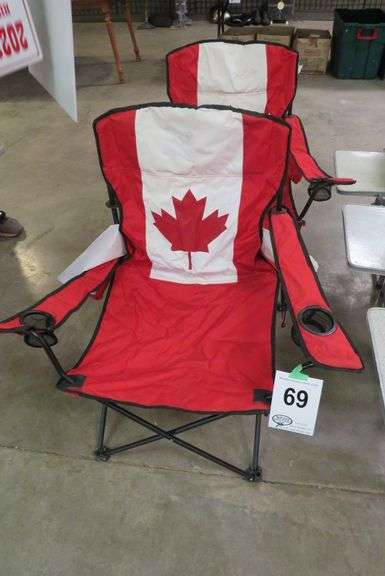 2 CANADIAN FOLDING CAMP CHAIRS WITH BAGS - McPherson Auction & Realty