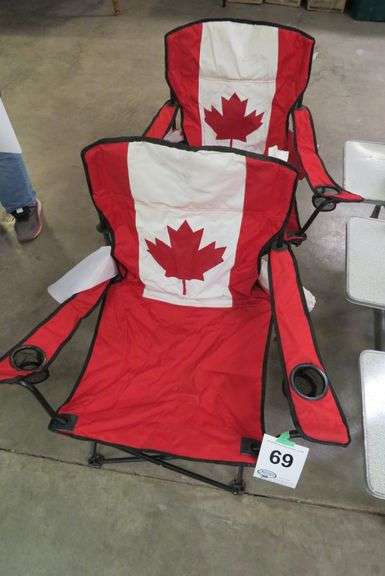 2 CANADIAN FOLDING CAMP CHAIRS WITH BAGS - McPherson Auction & Realty