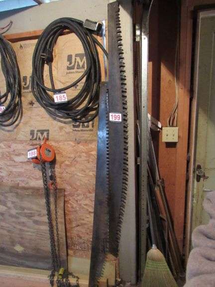 64" & 72"2- ANTIQUE 2 MAN CROSSCUT WOOD SAWS W/HANDLES - McPherson ...