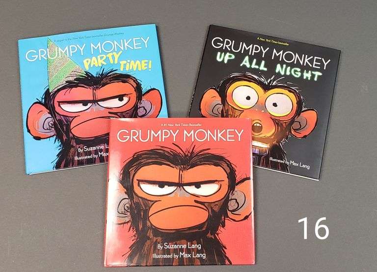 New York Times bestsellers Grumpy Monkey, Grumpy Monkey Party Time, and ...