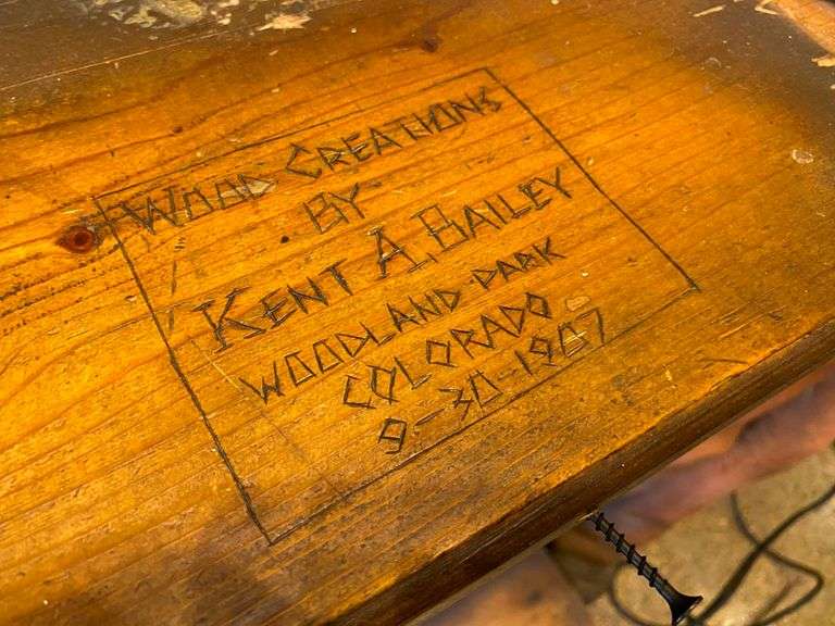 115" LONG 75" TALL KENT BAILEY CARVED BAR SETTING W/ ACES IN THE HOLE ...