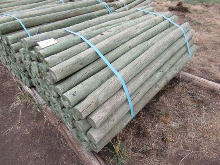 BUNDLE OF 75 4"X6.5' LINE POSTS TREATED SELLING BY THE BUNDLE ...