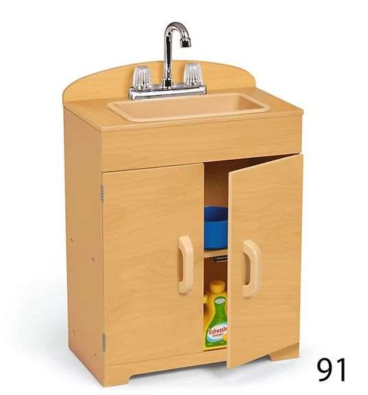 Lakeshore Hardwood Sink. Features kid-friendly safety hinges, a ...
