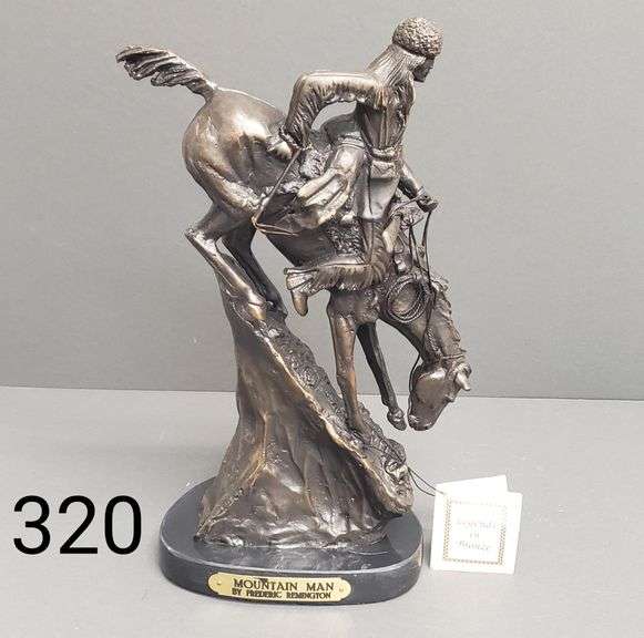Mountain Man bronze statue by Frederic Remington features a mountain ...