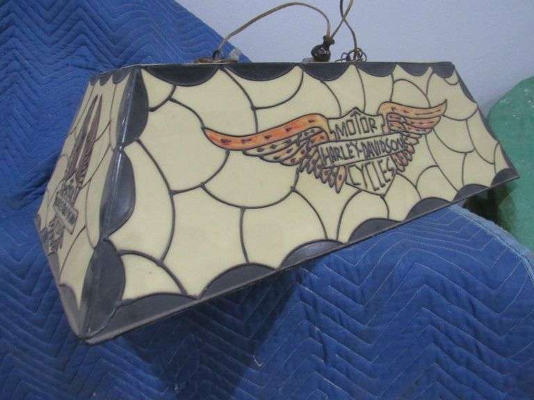 CUSTOM ONE OF A KIND HANDMADE 31" HARLEY DAVIDSON POOL TABLE LIGHT ...
