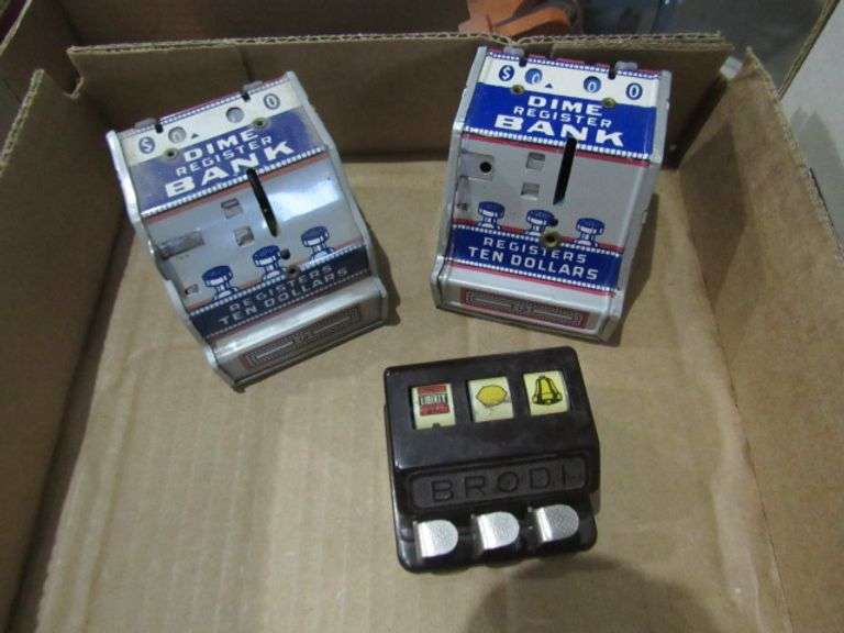 TWO DIME REGISTER BANKS AND HANDHELD BRODI LOTTERY GAME - McPherson ...