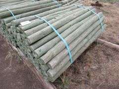 BUNDLE OF 75 4"X6.5' LINE POSTS TREATED SELLING BY THE BUNDLE ...