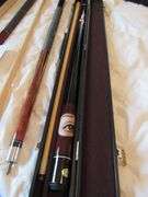 THREE POOL CUES - ONE A VERY COOL PIN UP POOL STICK - WITH TWO CASES ...