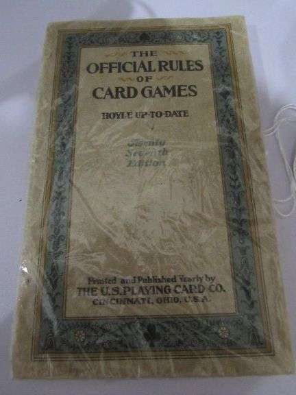ANTIQUE BOOK ON THE OFFICIAL RULES OF CARD GAMES - McPherson Auction ...