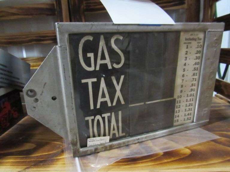 1920'S SINCLAIR GAS & TAX SIGN - McPherson Auction & Realty