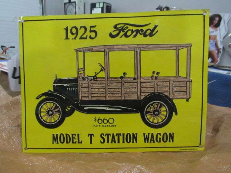 12" X 9" 1925 FORD MODEL T SIGN - REPRODUCTION - McPherson Auction & Realty