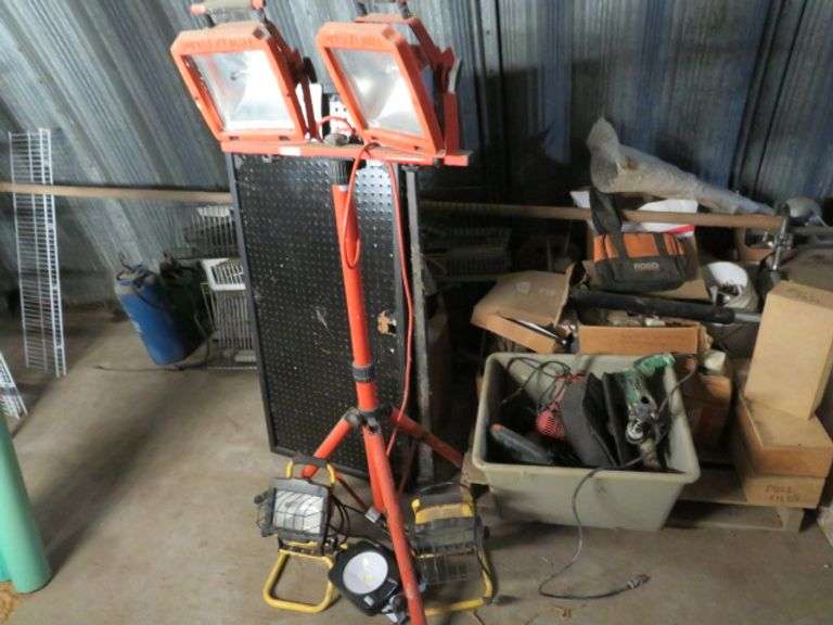 ASSORTMENT OF TOOLS LIGHTS RACKING AND ETC - McPherson Auction & Realty