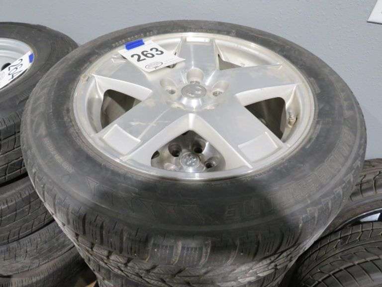 4 DODGE 5 BOLT WHEELS W/BLIZZAK TIRES 225 60R 18 CAME OF A DODGE MAGNUM ...