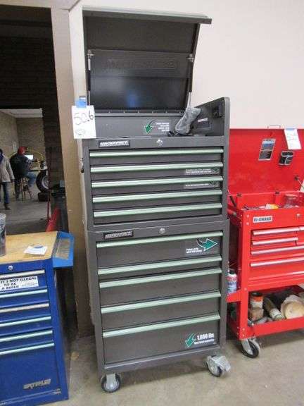 30" MASTER FORCE TEN DRAWER INDUSTRIAL ROLLING TOOL BOX W/ ASSTD TOOLS ...