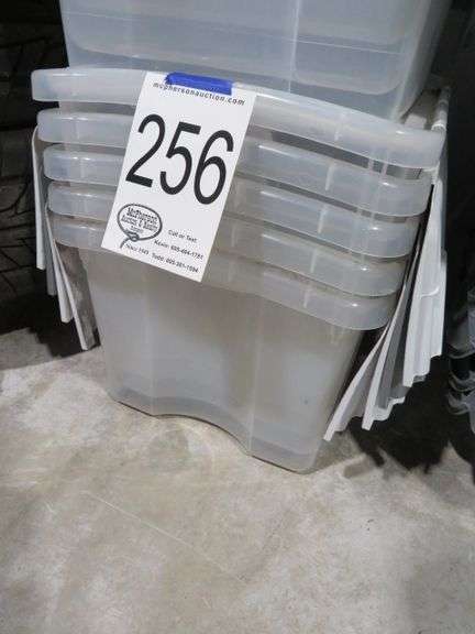 5 STERILITE PLASTIC STORAGE TUBS W/ INTERLOCKING LIDS ALL TO GO ONE ...