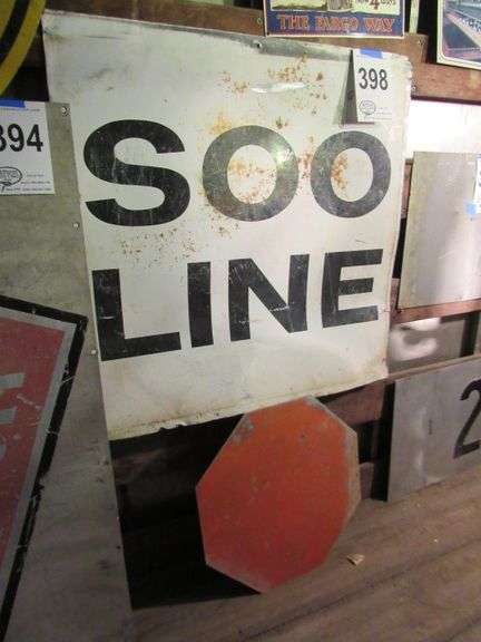 Soo Line rail road sign - single sided and red rail road stop sign ...