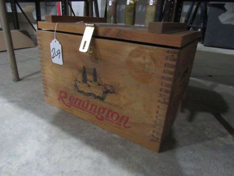 REMINGTON WOOD AMMO BOX REPRODUCTION - McPherson Auction & Realty