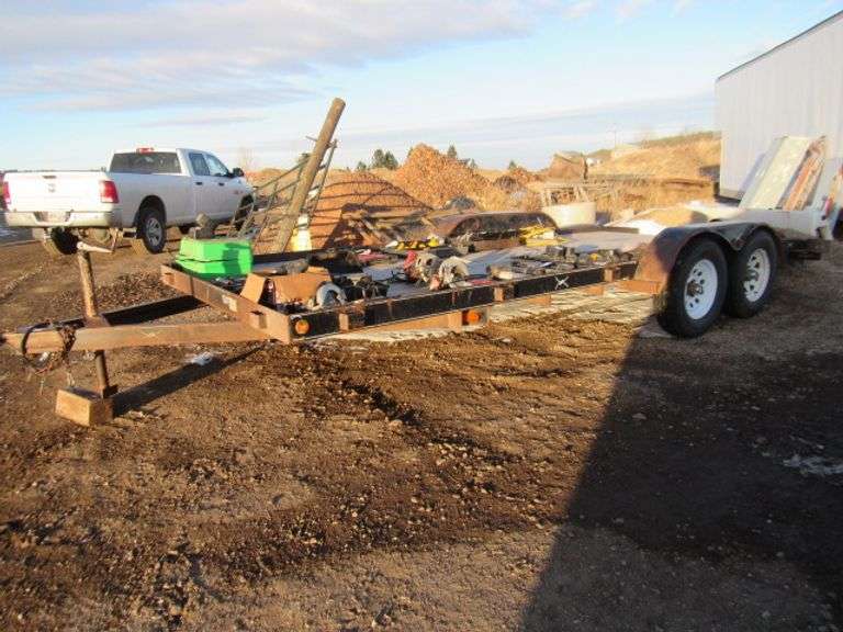 1992 Road King 18' flatbed trailer - bumper pull - beaver tail - slide ...