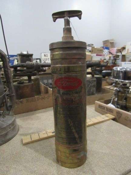 FORD 1 QT. BRASS FIRE EXTINGUISHER VERY RARE - McPherson Auction & Realty