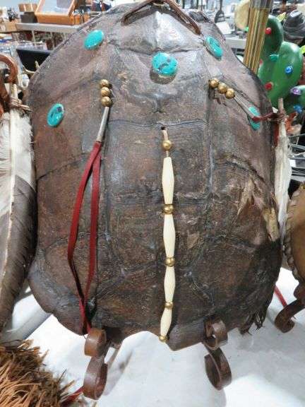 ORNATE TURTLE SHELL AND VINTAGE WATER JUG - McPherson Auction & Realty