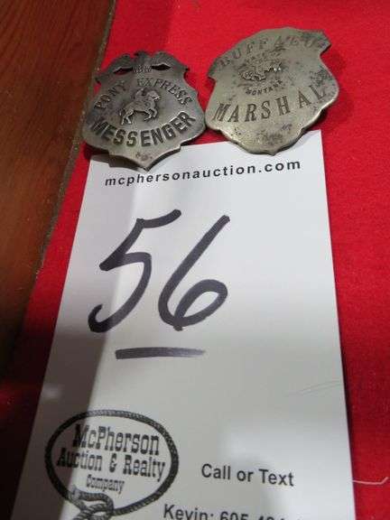 STATE OF MONTANA BUFFALO MARSHALL BADGE AND PONY EXPRESS MESSENGER ...