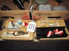 2 BOXES ASSTD. FISHING ITEMS AND LURES - McPherson Auction & Realty
