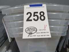 5 STERILITE PLASTIC STORAGE TUBS W/ INTERLOCKING LIDS ALL TO GO ONE ...