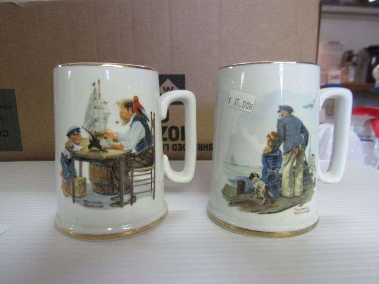 2 - 1985 Normal Rockwell Mugs - McPherson Auction & Realty