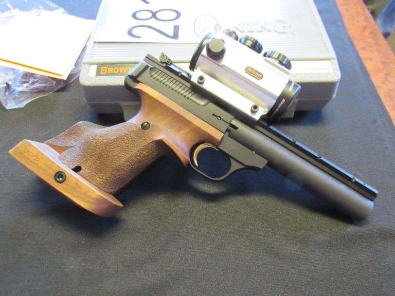 BROWNING BUCKMARK .22 CAL SEMI AUTO PISTOL WITH CUSTOM GRIP AND NIKON ...