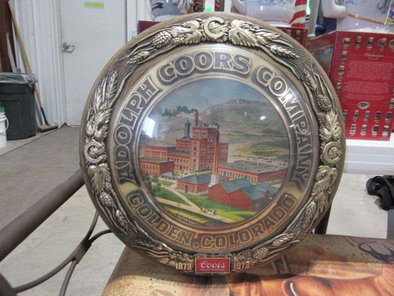 COORS 1873-1973 18" ROUND PLASTIC SIGN - McPherson Auction & Realty