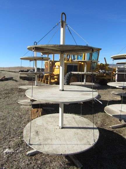 SHOP BUILT SPINNING STORAGE SHELF UNIT - 3 SHELVES - APROX 6' TALL AND ...