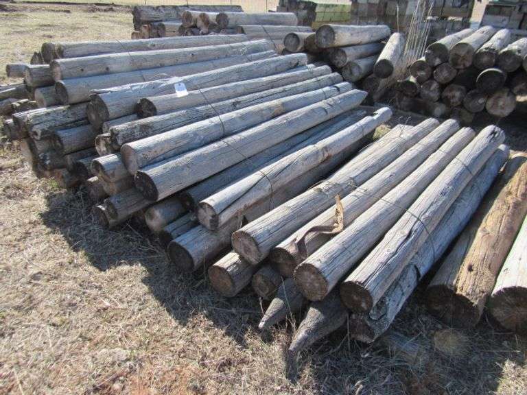 85+ WOOD FENCE POSTS - 6'6" to 8' LONG - LINE POSTS AND CORNER POSTS ...