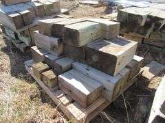 6 - PALLETS OF GUARD RAIL BLOCKS - ALL TREATED - GOOD BLOCKING HERE ...