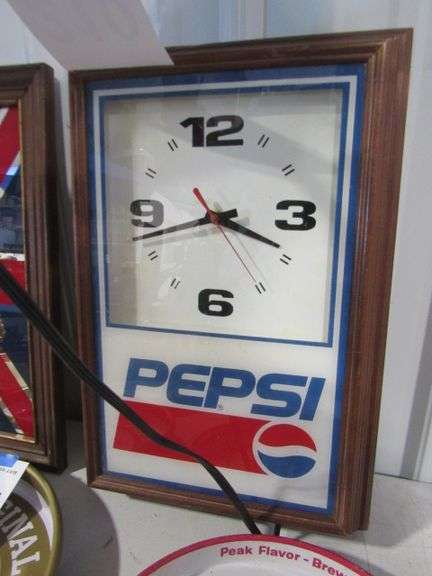 12" x 19" PEPSI CLOCK - McPherson Auction & Realty